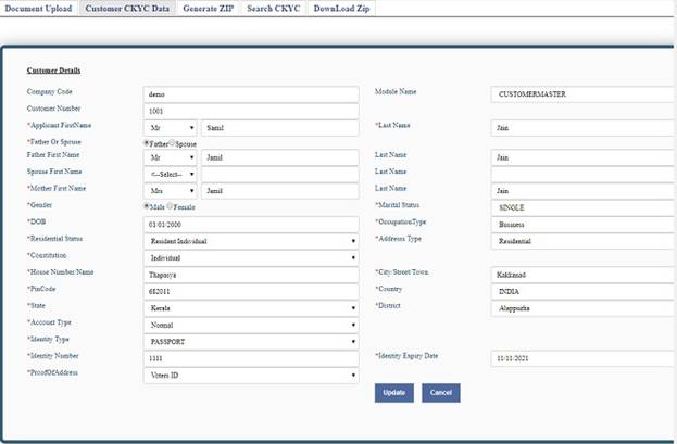 CKYC Management - Dimensions